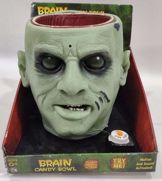 Rare Vintage Gemmy Life Size Animated Brain Monster Candy Bowl ...