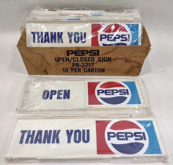 6) Vintage NOS Pepsi Cola Open / Closed Advertising Signs In Original ...