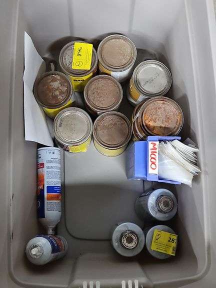 (II) Tote with Hardhats, Brake Cleaner, Nuts & Bolts and more. - Kraft ...