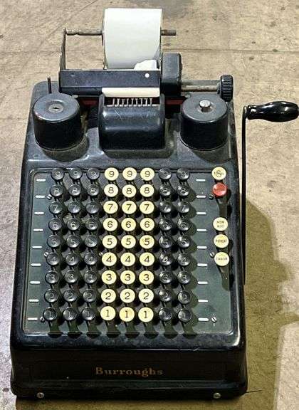 (D) Vintage Burroughs Adding Machine - Kraft Auction Service, LLC