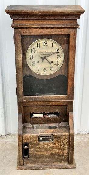 (O) The Cincinnati Recorder Time Co. Clock Punch Station With Wind-Up ...