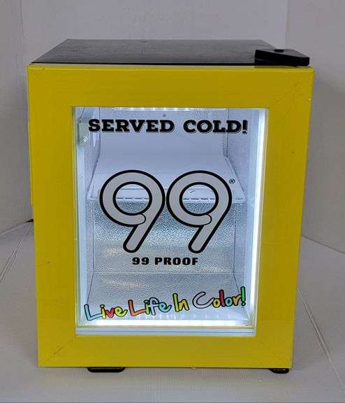 (P) 99 Proof Brand Live Life in Color Mini Fridge Display Cooler ...