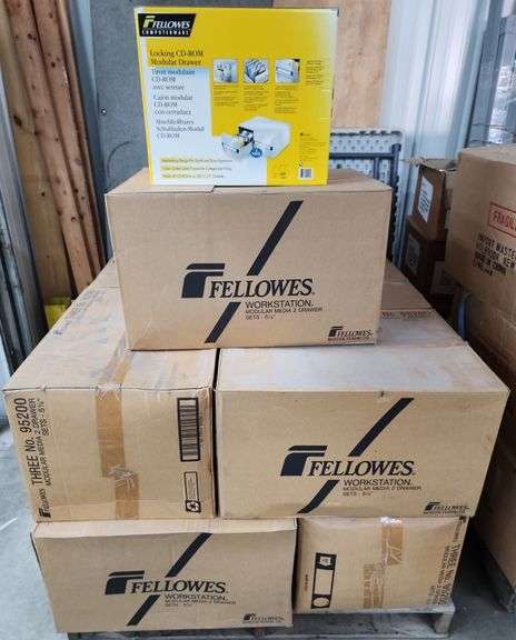 (AF) Fellowes Workstation Modular Media Drawer Pallet - Kraft Auction ...