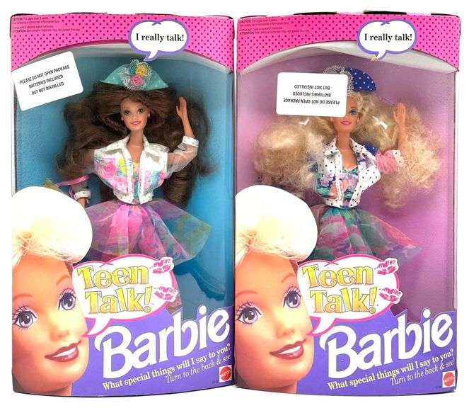 (2) Barbie 1991 Teen Talk Barbie Dolls - Kraft Auction Service, LLC
