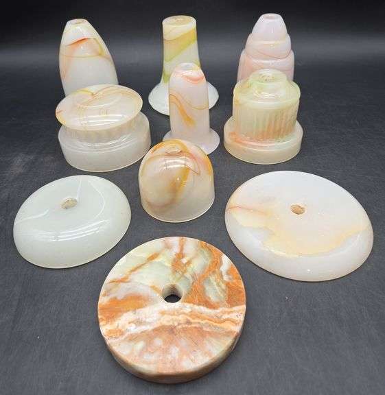 (KC) Vintage Onyx Light Fixture Covers, Bases, and More - Kraft Auction ...