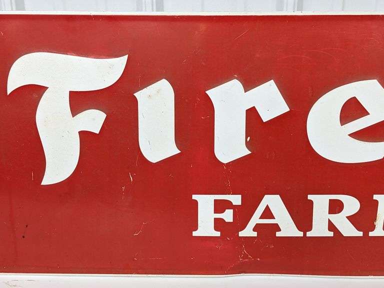 6ft Vintage SST Firestone Farm Tires Embossed Advertising Sign - Kraft ...