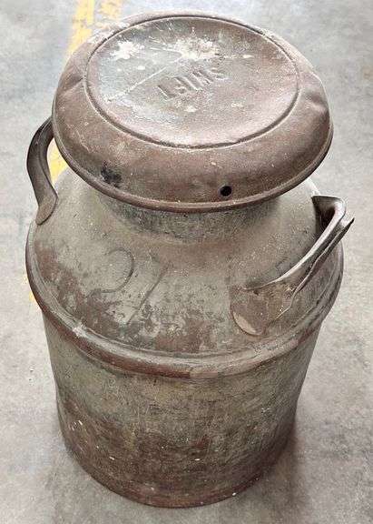 (E) Antique Swift Farm Dairy Milk Jug With Lid - Kraft Auction Service, LLC