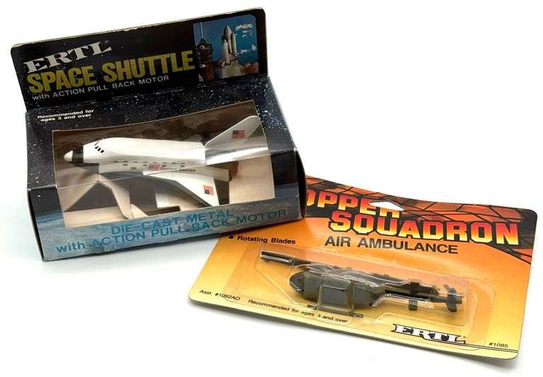 1988 ERTL Chopper Squadron Air Ambulance (1085) & Space Shuttle w ...