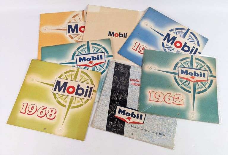 (7) 1960s-1970s Mobil Service Station Promotional Calendars - Kraft ...