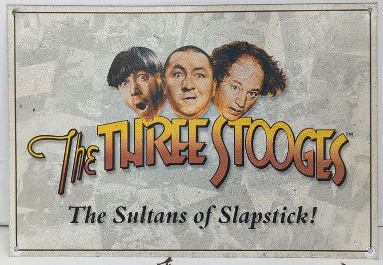 (E) The Three Stooges 1 Sided Metal Sign - Kraft Auction Service, LLC