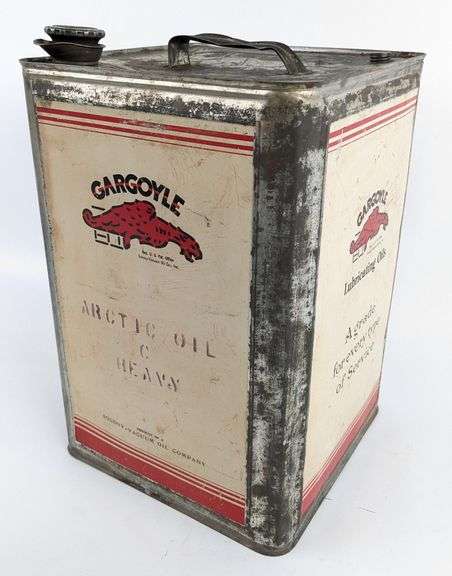 Early Gargoyle Mobiloil Arctic “C” 5 Gallon Oil Can - Kraft Auction ...