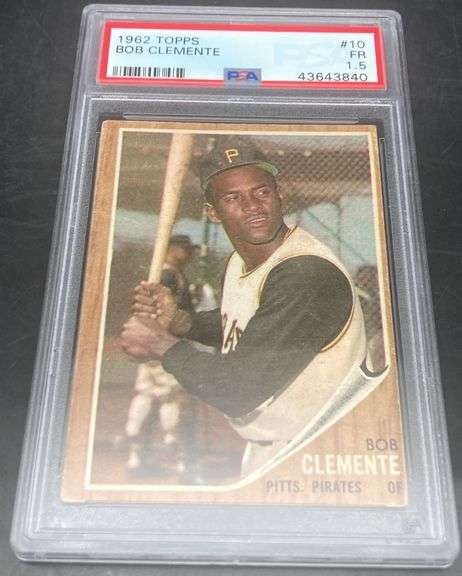 Graded 1962 Roberto Clemente Topps Baseball Card PSA FR 1.5 - Kraft ...