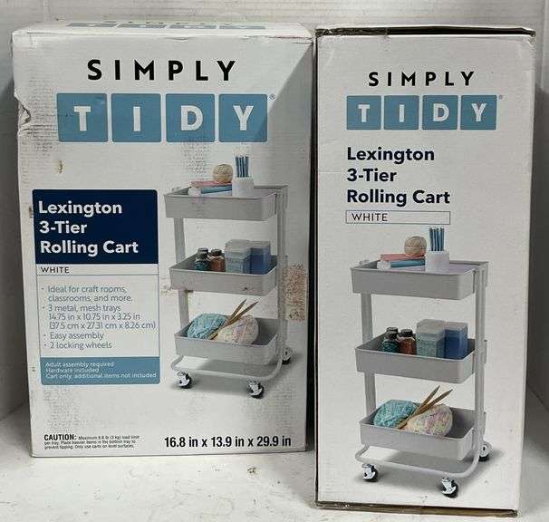 (AJ) Simply Tidy Lexington 3-Tier Rolling Cart - Kraft Auction Service, LLC