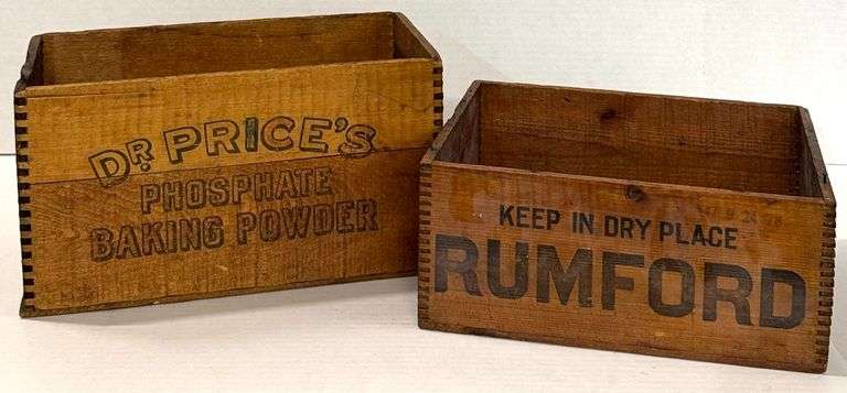 Rumford Baking Powder and Dr. Prices Phosphate Baking Power Wooden ...