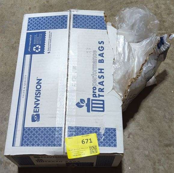 Box Of Envision Trash Bags - Kraft Auction Service, LLC