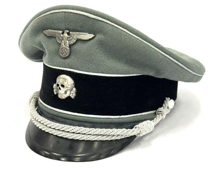 Reproduction German Waffen SS General Visor Cap - Kraft Auction Service ...