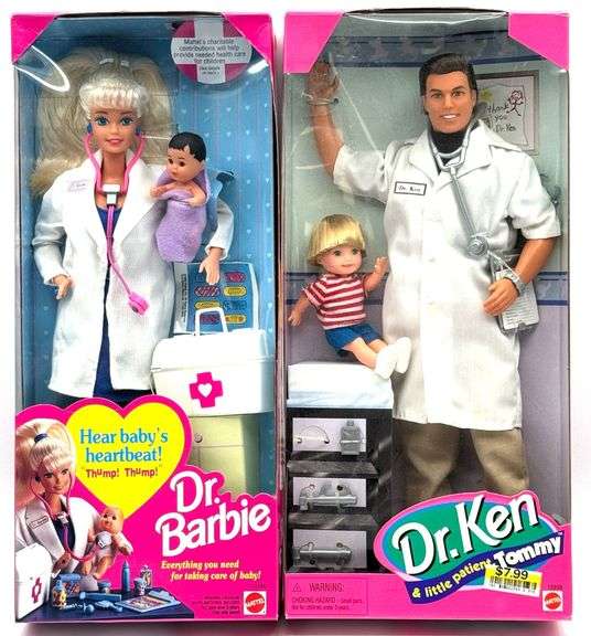 Barbie 1993 Dr. Barbie, 1997 Dr. Ken & Little Patient Tommy Barbie ...