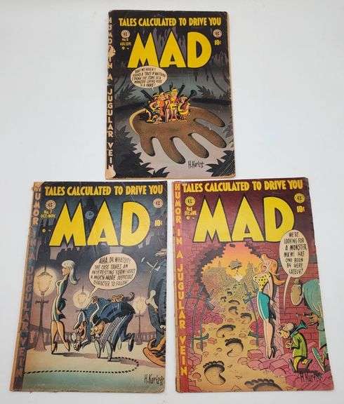 1953 Mad Comics 6,7,and 8 Golden Age EC Comic Books - Kraft Auction ...