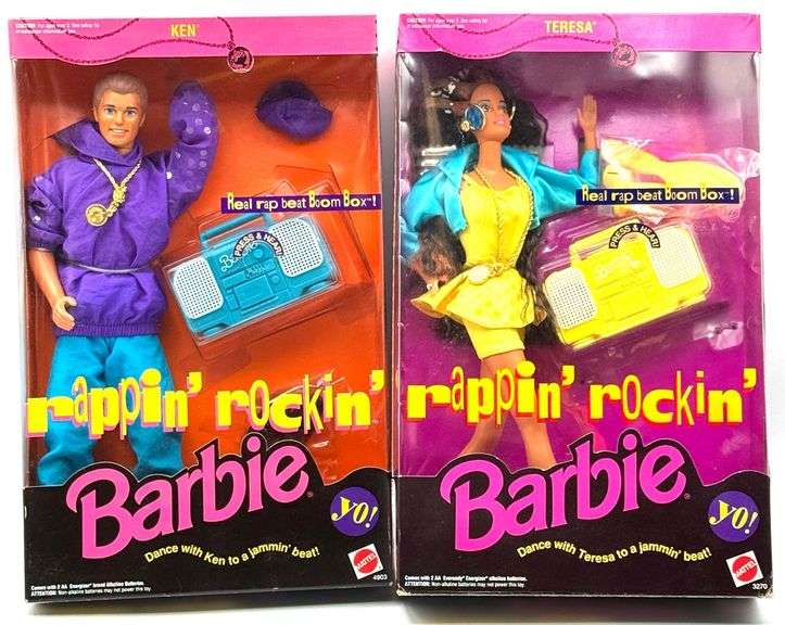 Barbie 1991 Rappin' Rockin' Teresa, Rappin' Rockin' Ken Barbie Dolls ...