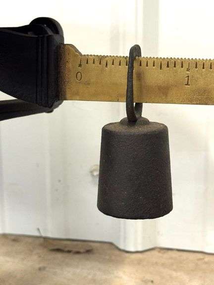 Antique Fairbanks Cast Iron & Brass 3 Toe Crows Foot Scale With Weights ...