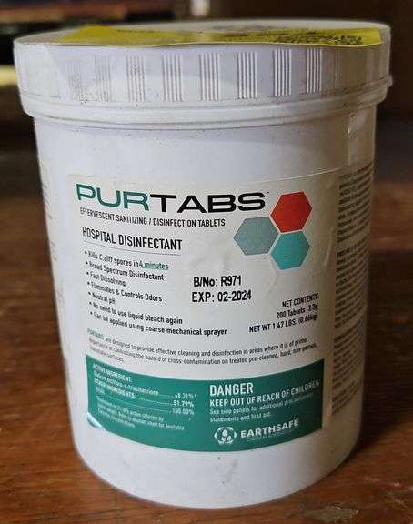 Bottle Of PurTabs Hospital Disinfectant Tablets. - Kraft Auction ...