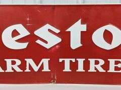 6ft Vintage SST Firestone Farm Tires Embossed Advertising Sign - Kraft ...