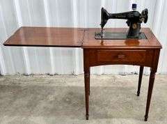 (F) The Singer Manufacturing Co. Folding Sewing Table With Machine ...