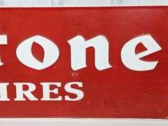 6ft Vintage SST Firestone Farm Tires Embossed Advertising Sign - Kraft ...