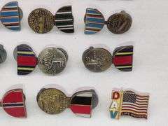 Various War Pins Incl. Purple Heart Pins, Infantry Officer Pins, WWII ...