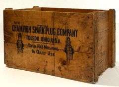 Champion Spark Plug Company Toledo, Ohio, U.S.A Wood Shipping Crate No ...