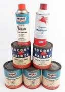 (7) Vintage SOCONY Mobil Paint Cans - Kraft Auction Service, LLC