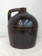 (AW) Vtg Whiskey Moonshine Salt Glazed Jug - Kraft Auction Service, LLC