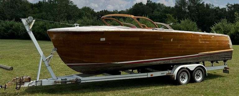 1954 27ft Shepard Wooden Boat (No Motor) *Project Boat* w/Trailer ...