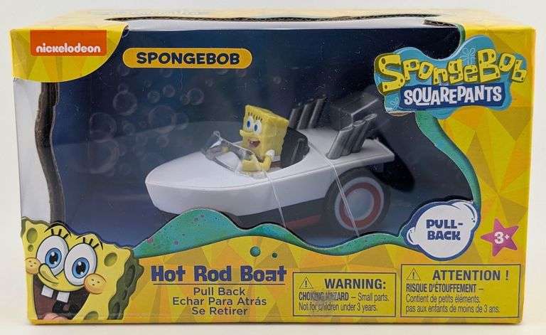 2024 Nickelodeon Sponge Bob Square Pants Pull Back Hot Rod Boat NIB ...