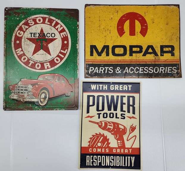 (BE) Reproduction Gas and Tool Signs - Kraft Auction Service, LLC