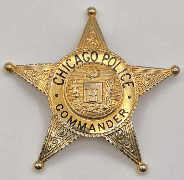 Obsolete Blackinton Chicago Police Commander Star Badge - Kraft Auction ...