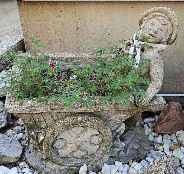 Concrete Cast Flower Pot. - Kraft Auction Service, LLC