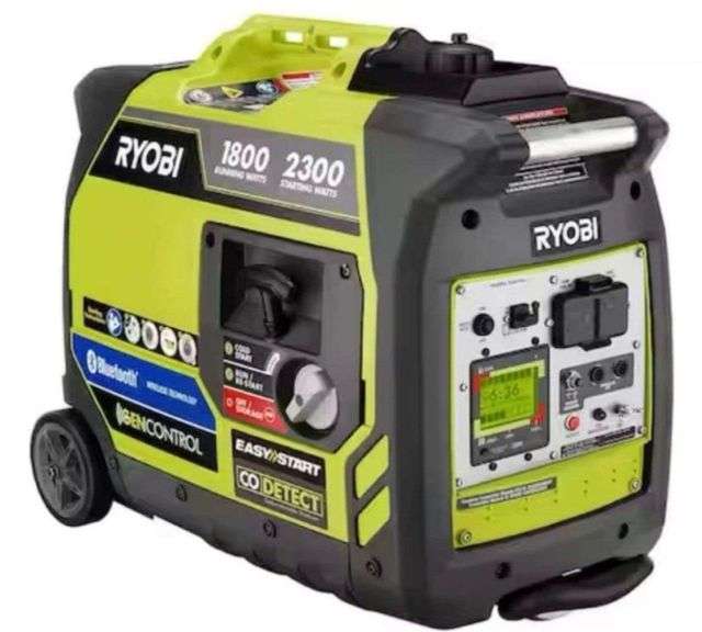 (CV) Ryobi 2300W Recoil Start Gas Powered Digital Inverter Generator ...