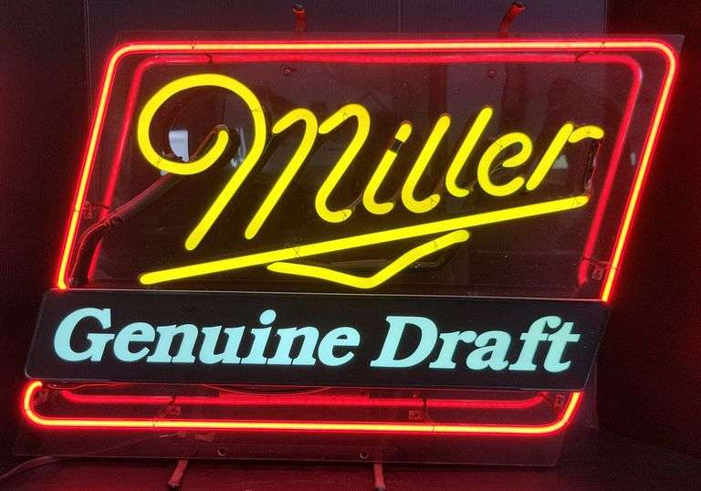 (F) Miller Genuine Draft Neon Beer Sign - Kraft Auction Service, LLC
