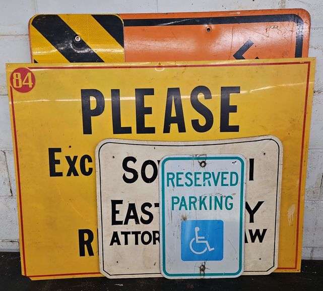 Lot Of Sign's. Advertisement & Warning. - Kraft Auction Service, LLC