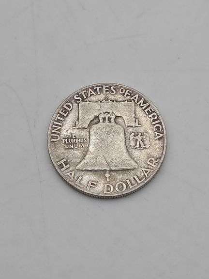 Silver 1958 d Benjamin Franklin Half Dollar Coin - Kraft Auction ...