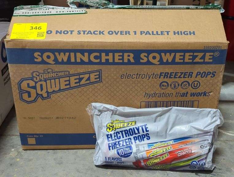 Case Of Sqwincher Squeeze Electrolyte Freezer Pops - Kraft Auction ...