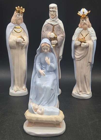 (A)(5) Hand Made 1994 Pottery Nativity Figurines - Kraft Auction ...