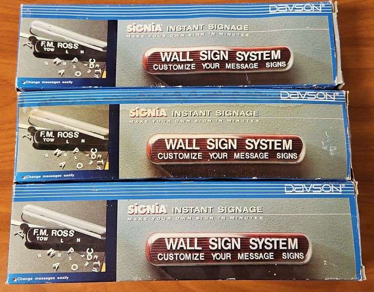 (3) Signia Instant Signage Kit's. - Kraft Auction Service, LLC
