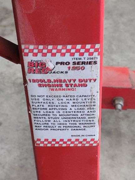 Big Red Heavy Duty Engine Hoist - Kraft Auction Service, LLC