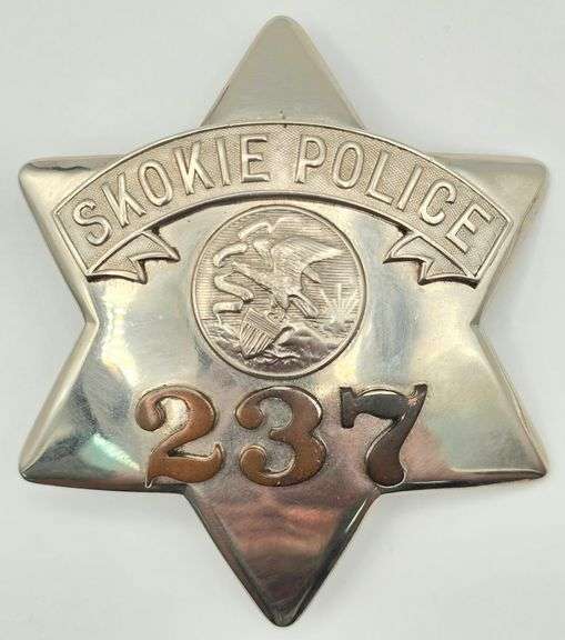 Obsolete C.H. Hanson Skokie Illinois Police Pie Plate Badge #237 ...
