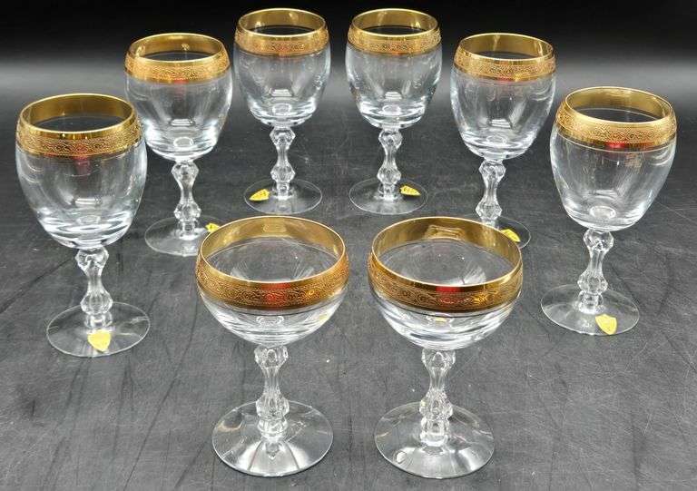 (A) Tiffin crystal goblets. - Kraft Auction Service, LLC