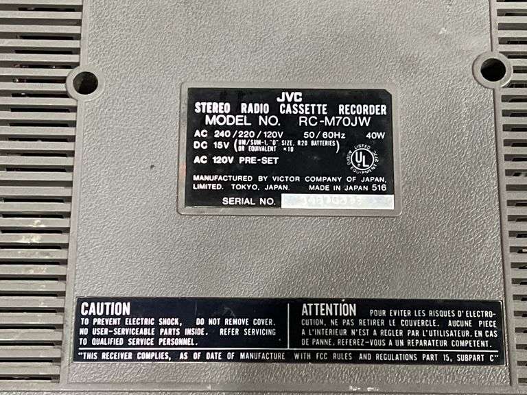 (GH) vintage JVC RC-M70JW stereo radio cassette recorder - Kraft ...