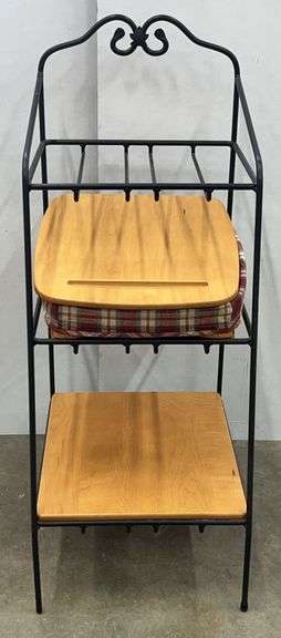 (AZ) Longaberger 3-Tier Wrought Iron Magazine/ Mail Stand With Magazine ...