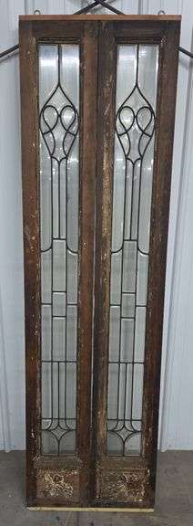 (F) Antique Decorative Glass Sidelites - Kraft Auction Service, LLC